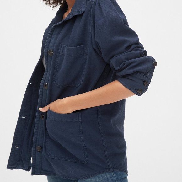 GAP | Jackets & Coats | Gap Womens Lilac Slub Utility Jacket S Nwt ...